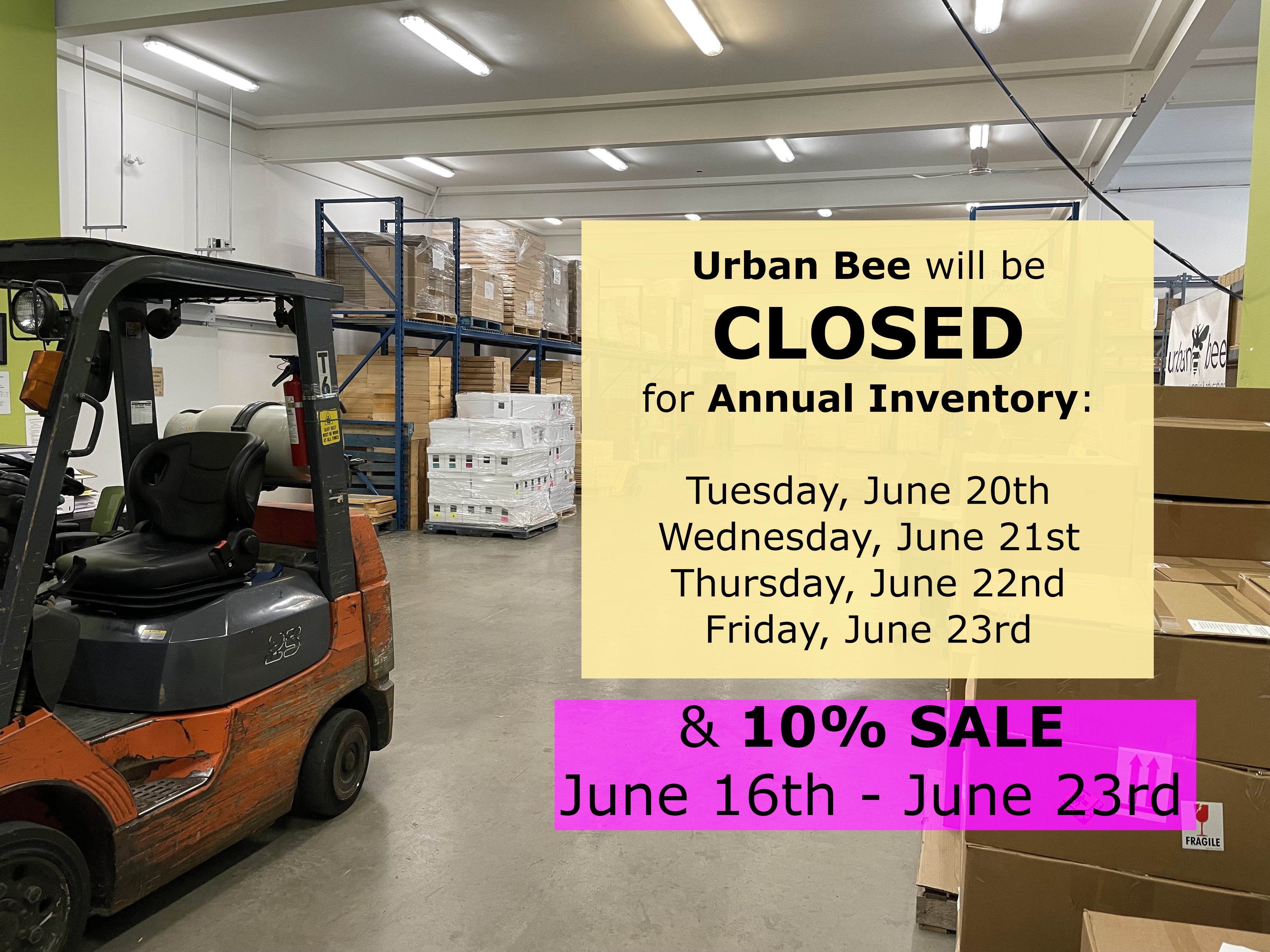 May/June 2023: Notice to Customers: Upcoming Inventory CLOSED Dates ...